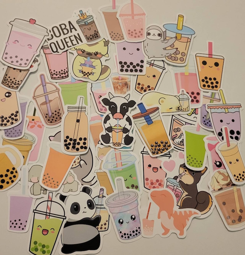 Aesthetic Boba Sticker Random Pack Boba Drinks Waterproof - Etsy