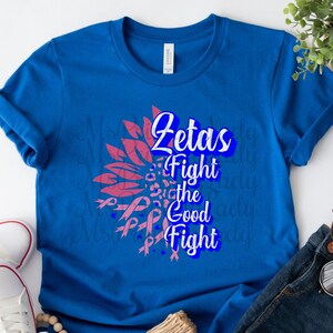 Zeta Phi Beta Breast Cancer Awareness Unisex Shirt - Fight the Good ...