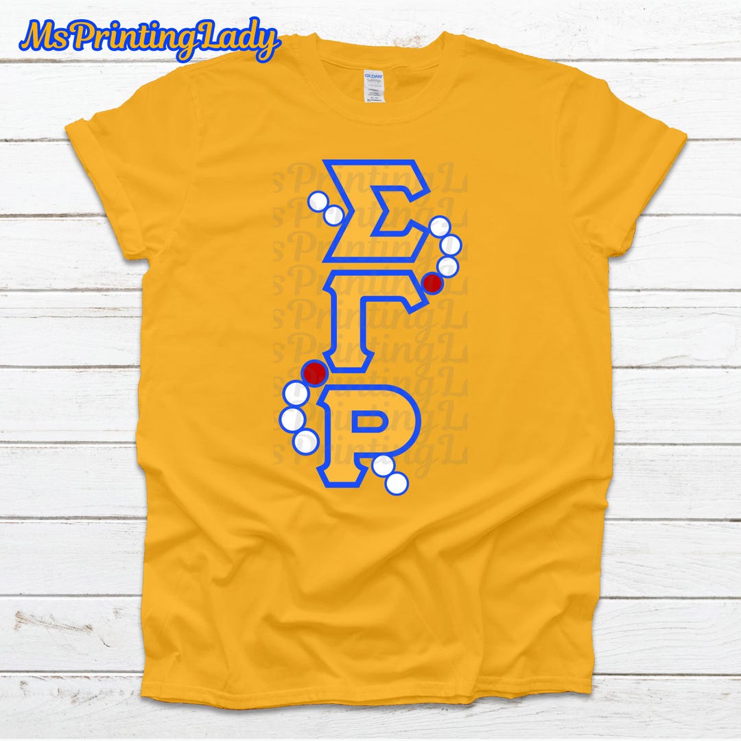 Sgrho Greek Letters Shirt – Elegant Pearls & Rubies Design for Sorority ...