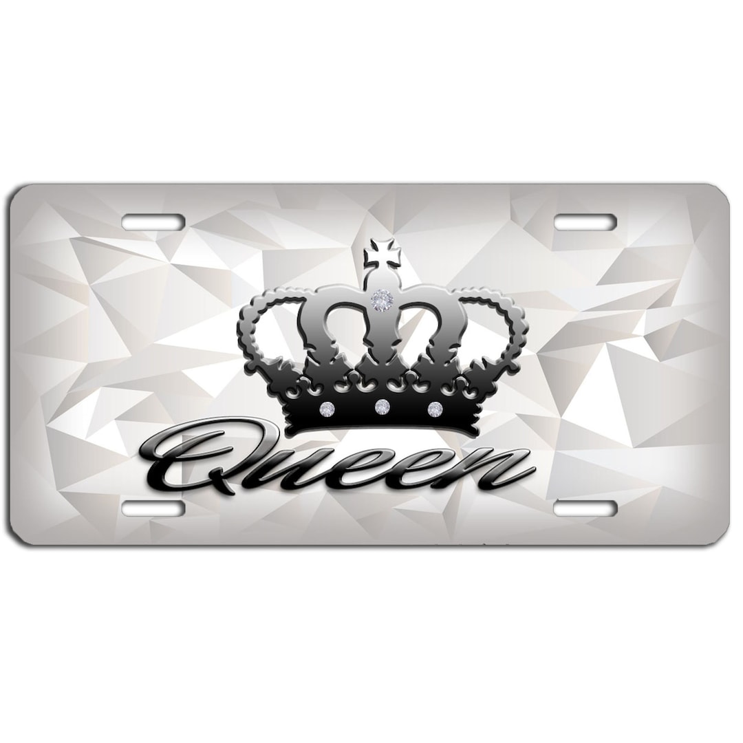 Queen White and Gray Aluminum Vanity License Plate Car Truck - Etsy