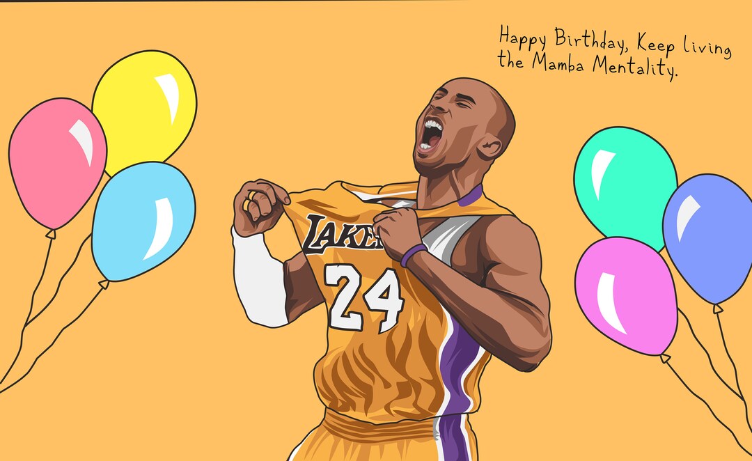 Birthday Card - Kobe Bryant - Lakers - Birthday Card for Him - Lakers ...