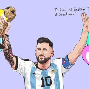 Birthday Card - Lionel Messi - Inter Miami - Birthday Card for Him ...