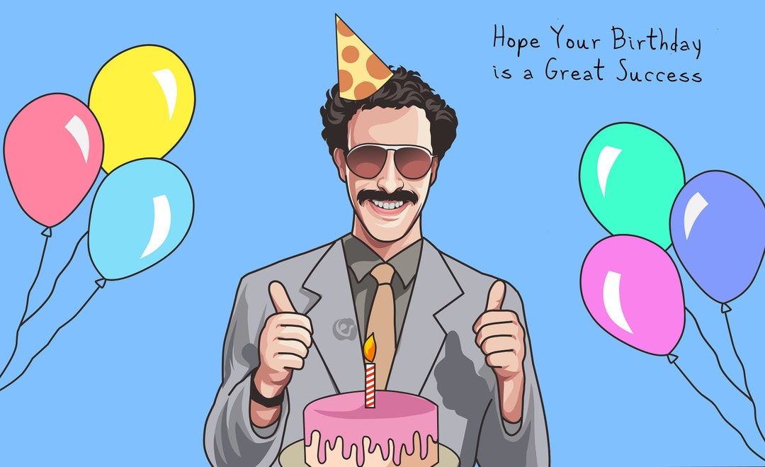 Birthday Card - Borat - Funny Birthday Card - Borat 2 - Etsy Canada