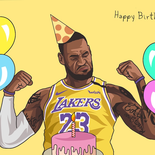 Lebron James Birthday Card - Etsy