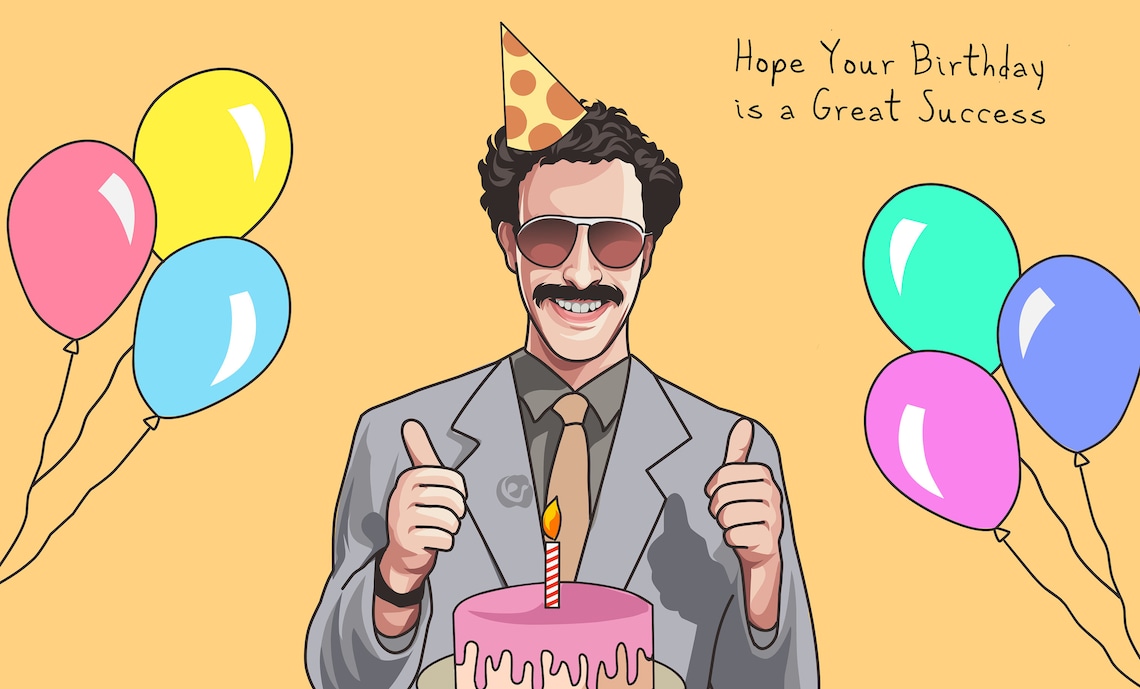 Birthday Card Borat Funny Birthday Card Borat 2 - Etsy