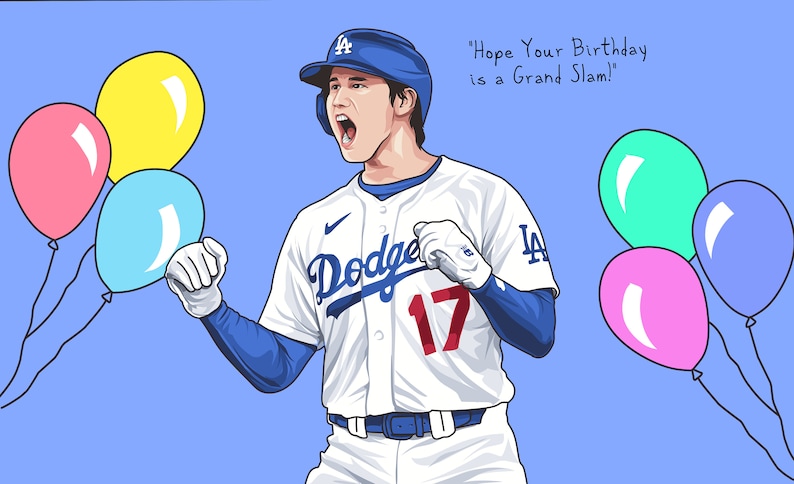 Birthday Card - Shohei Ohtani - Dodgers - Birthday Card for Him - LA ...