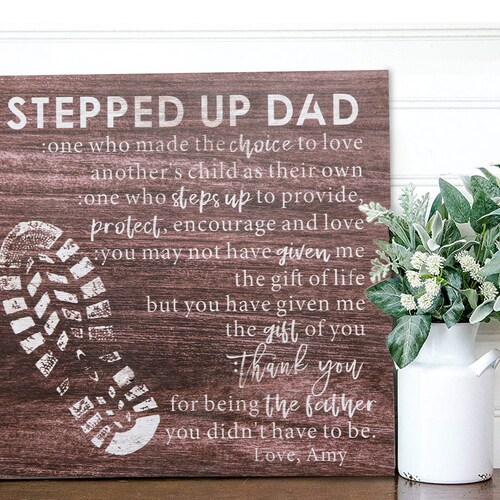Definition of Stepped up Dad Wood Standing Sign Plaque - Etsy