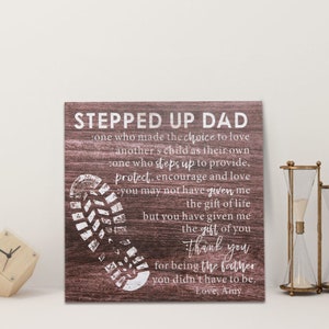 Personalized Stepped up Dad Wood Sign Father's Day Gift - Etsy