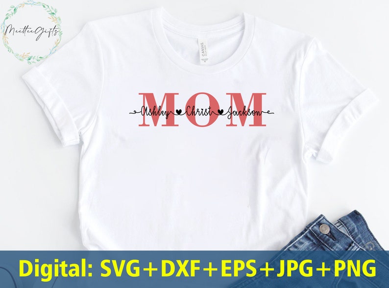 Custom Mom Svg Mom Monogram Svg Mom With Names Svg Mothers | Etsy