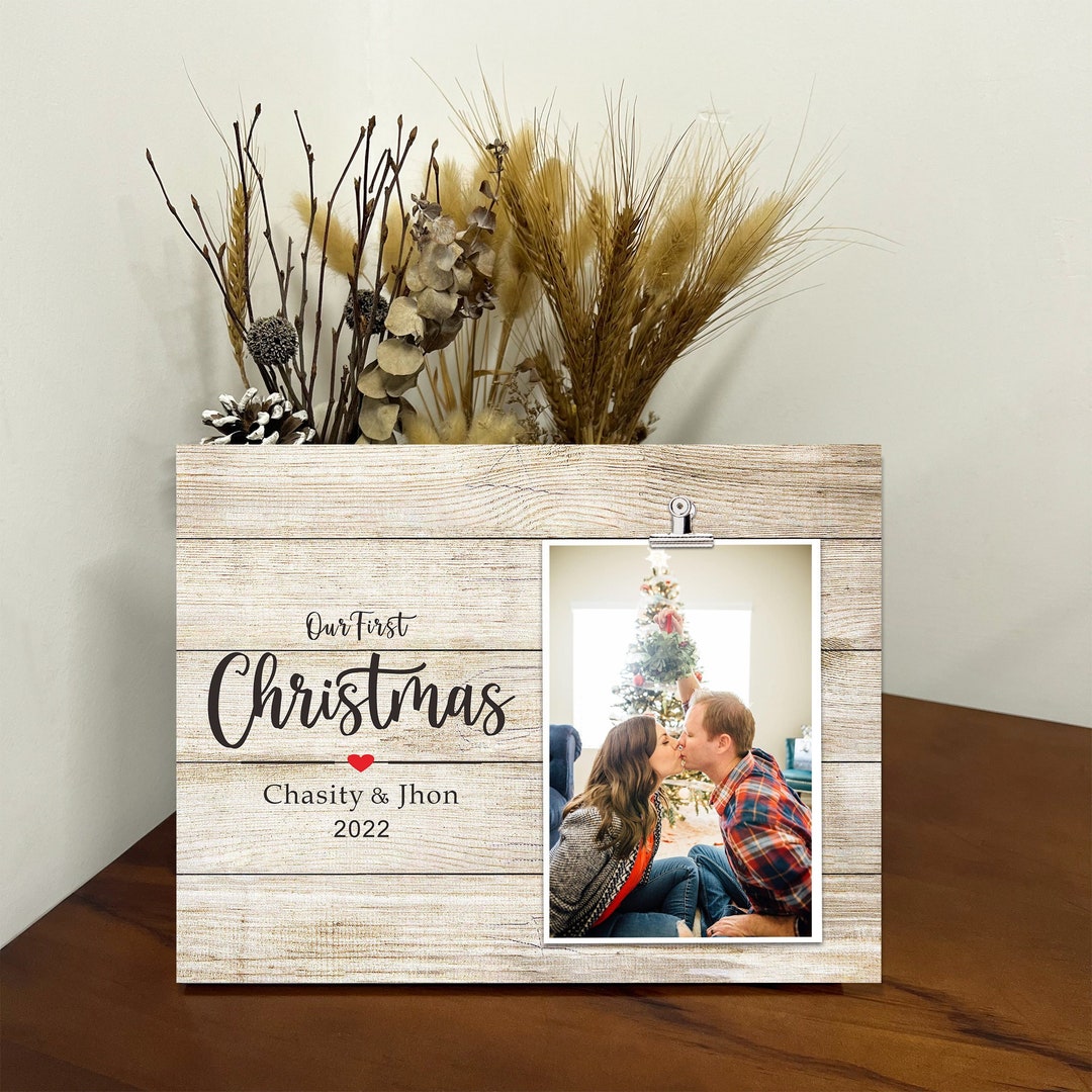 Our First Christmas, Custom Couple Picture Frame, Boyfriend Girlfriend ...