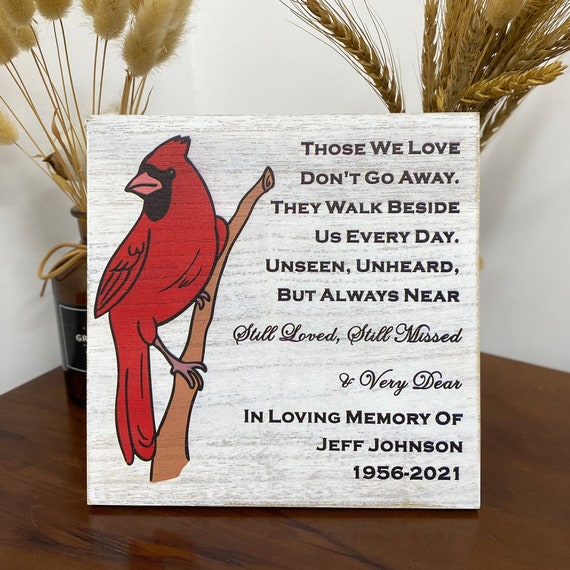 Memorial Wood Plaque With Cardinal Personalized Memorial | Etsy