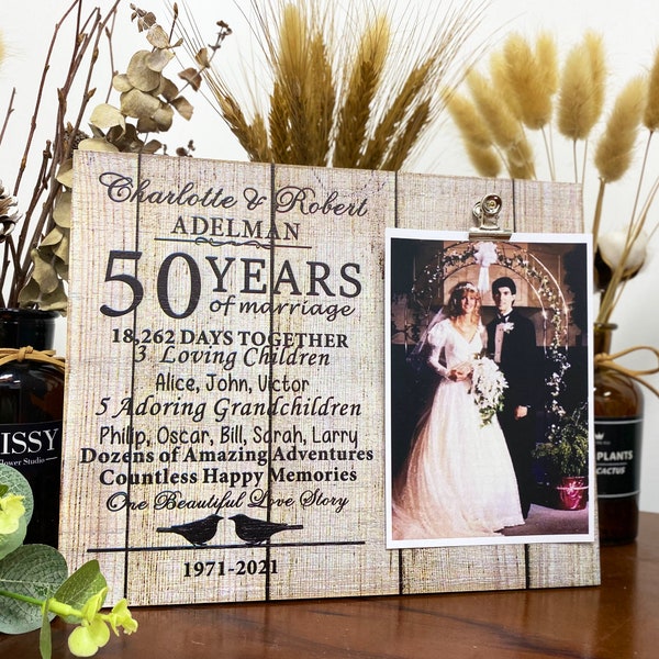 Gold 50th Anniversary Picture Frame - Etsy