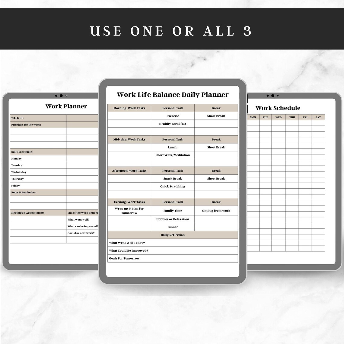 Work-life Balance Planner | Printable & Digital Template - Etsy