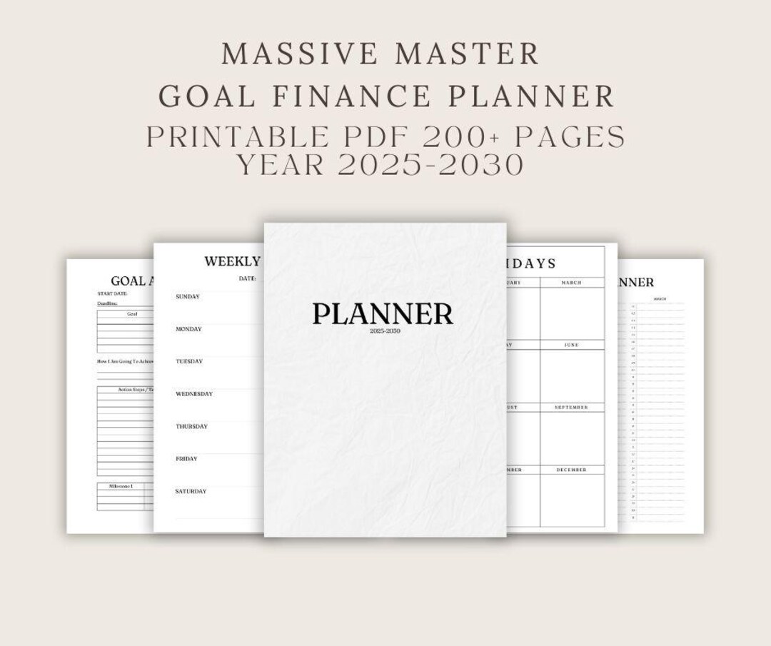 Minimalist MASSIVE Master Printable PDF Planner 225 Pages Year 2025 ...