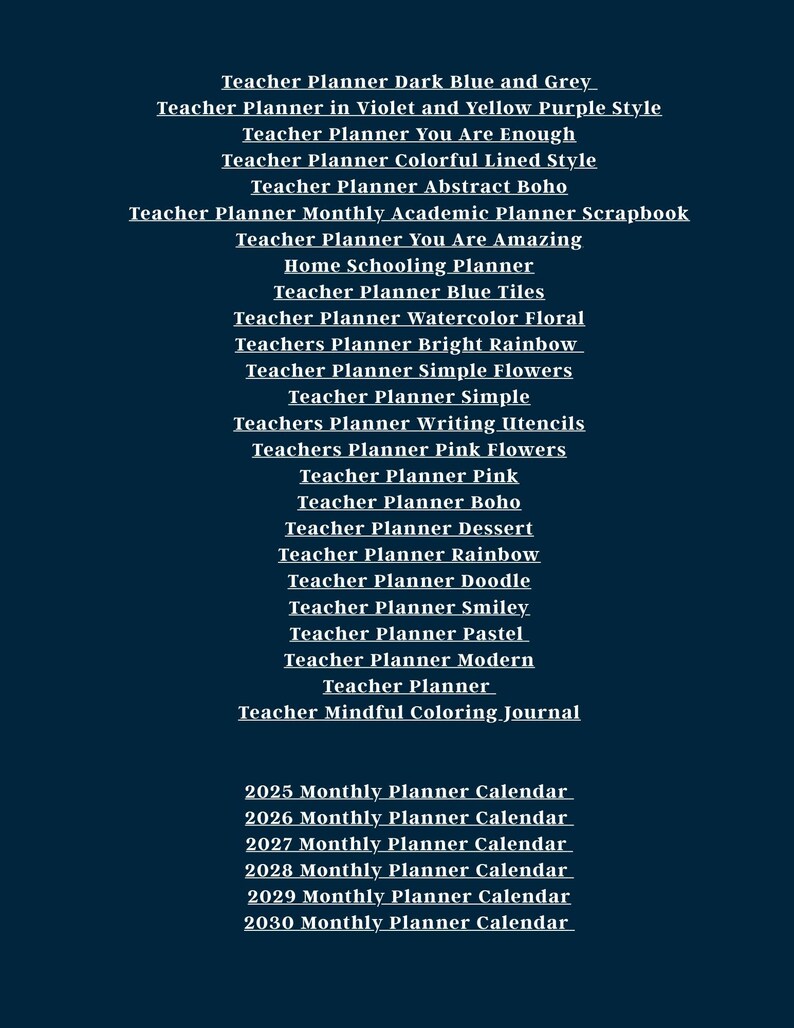 Teacher Planner Bundle Mix and Match 2025-2030 Calendars Included ...