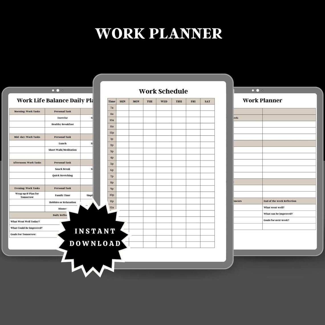 Work-life Balance Planner | Printable & Digital Template - Etsy
