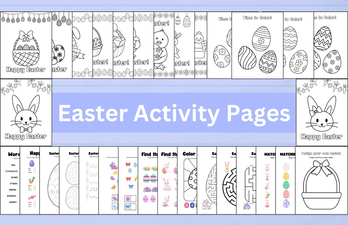 32 Easter Holiday Activity Printable Worksheets, Activity and Coloring ...