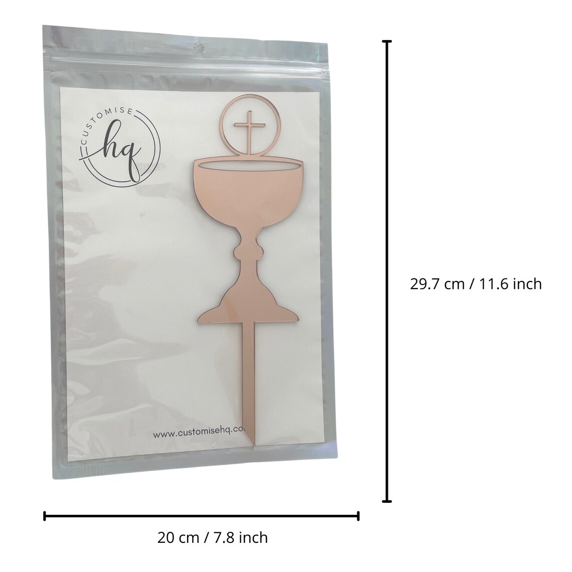 First Holy Communion Confirmation Chalice Cake Topper Rose | Etsy