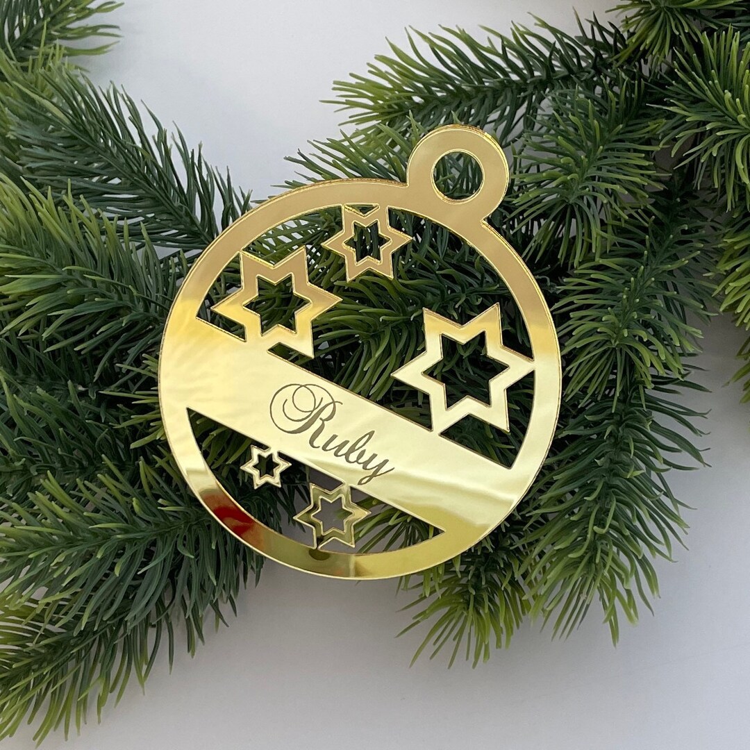Custom Sparkling Stars Bauble: Mirror Acrylic Hanukkah Decoration - Etsy