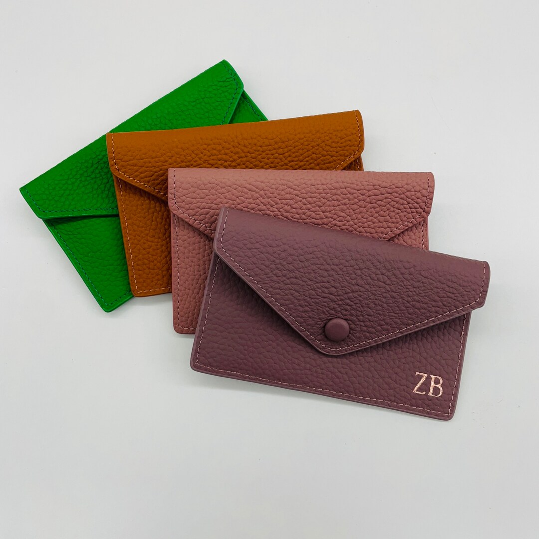 Personalised Leather Mini Card Holder Wallet - Etsy