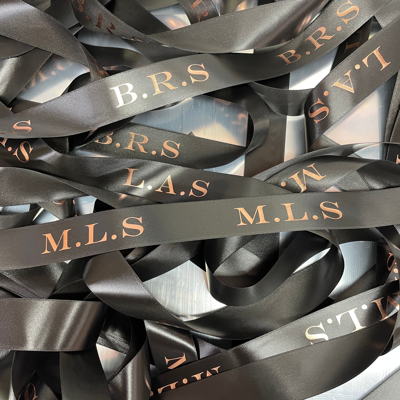 Initial Custom Printed Personalised Double Sided Satin Ribbon for Any ...