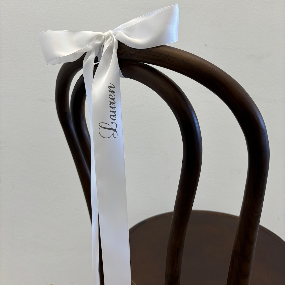 Chair Seating Personalized Bow Ribbon Place Cards for Wedding & Events ...