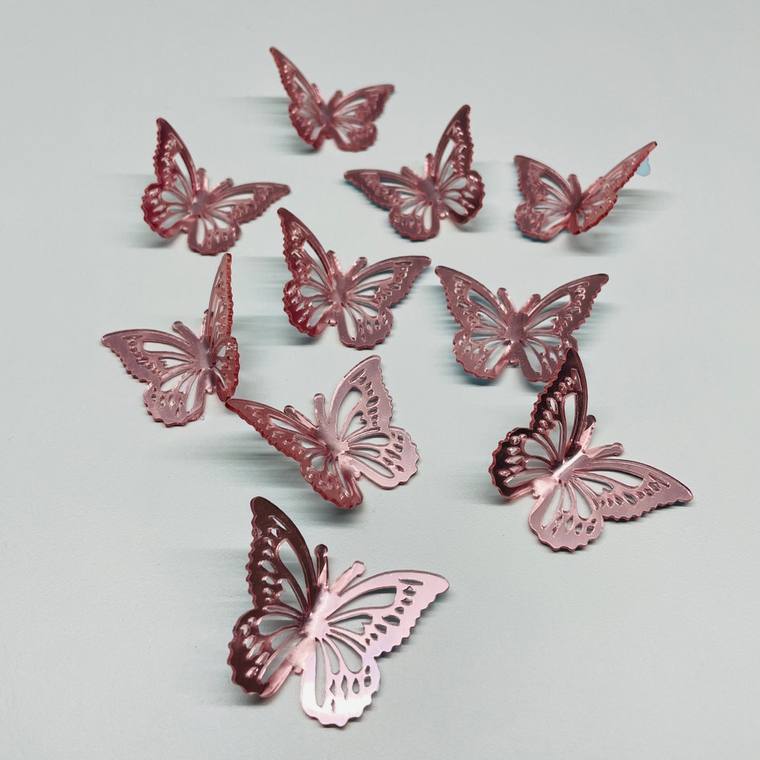 10 X Rose Gold Acrylic Butterflies DIY Bomboniere Decorations - Etsy