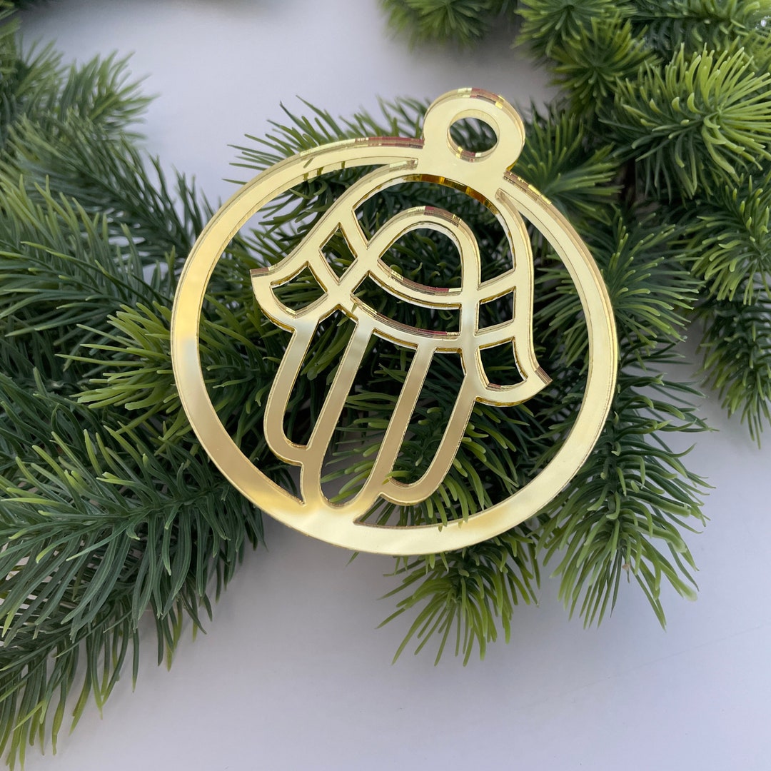 Mirror Hamsa Bauble: Laser Cut Acrylic Hanukkah Decoration - Etsy