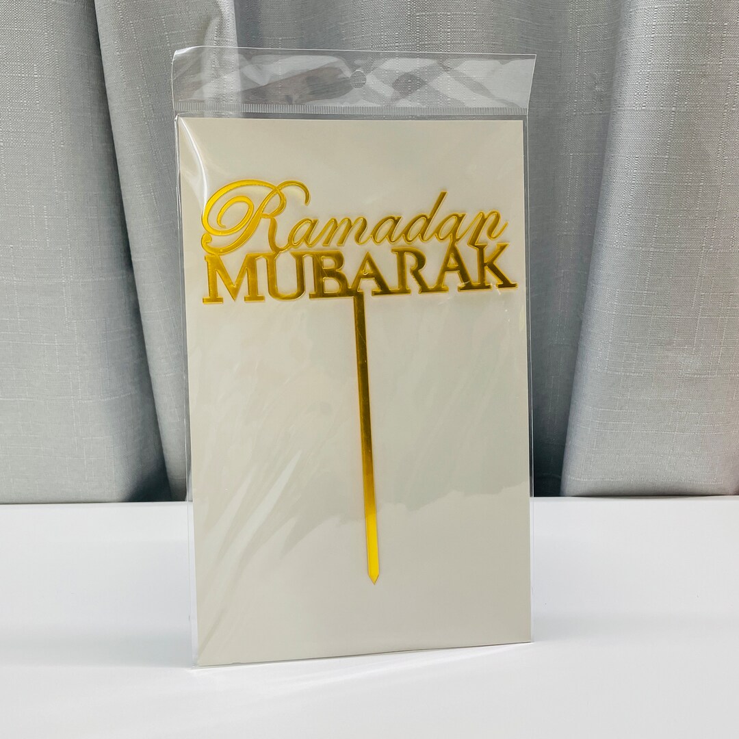 Ramadan Mubarak Gold Acrylic Cake Topper Eid - Etsy