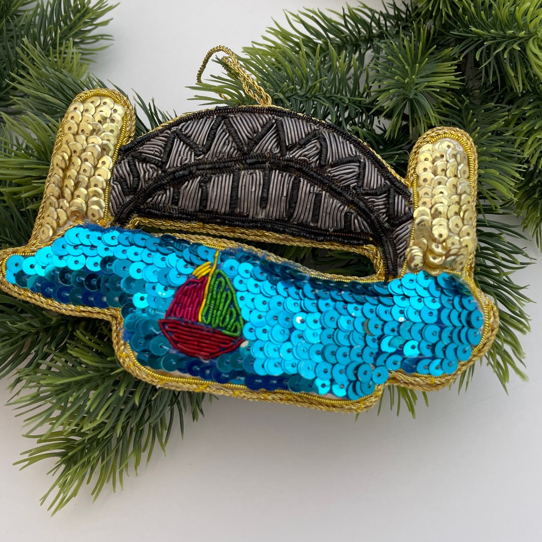Sydney Harbour Bridge Sequin Christmas Ornament Decoration Australiana ...