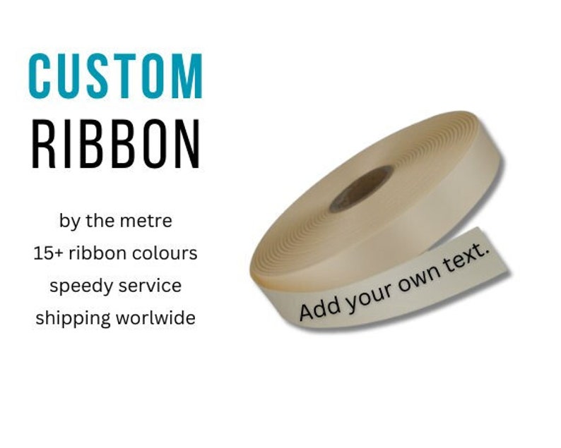 Initial Custom Printed Personalised Double Sided Satin Ribbon for Any ...