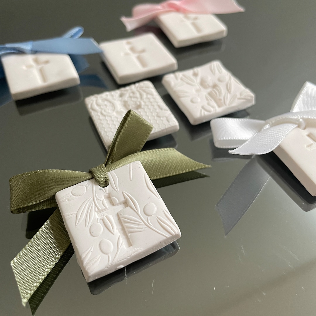 White Square Clay Cross Charms for DIY Bomboniere Favors - Etsy