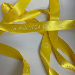 Netball Team 25mm Custom Printed Double Sided Satin Ribbon Gala Day ...