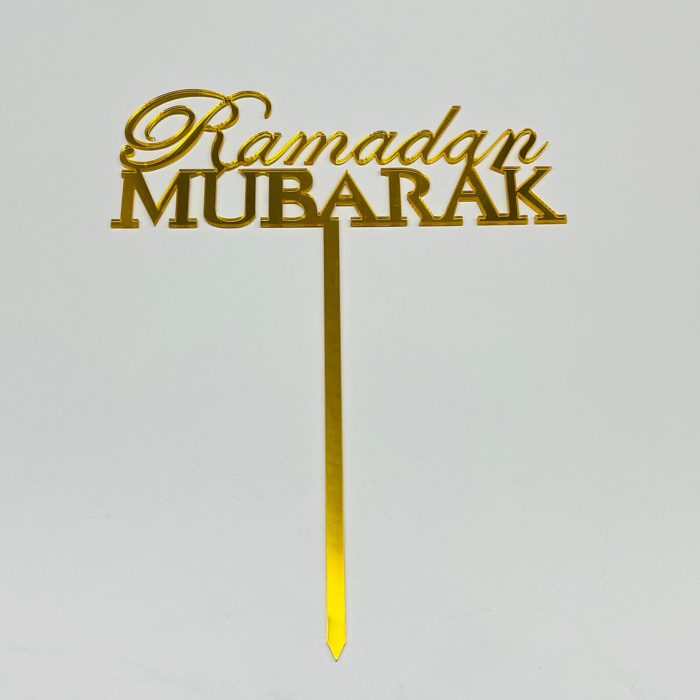 Ramadan Mubarak Gold Acrylic Cake Topper Eid - Etsy