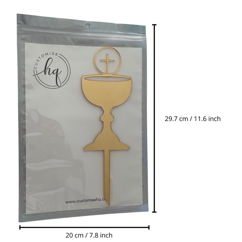 First Holy Communion Confirmation Chalice Cake Topper Gold - Etsy