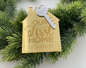 Personalized Laser Engraved Wood OUR FIRST HOME 2023 Christmas Tree ...