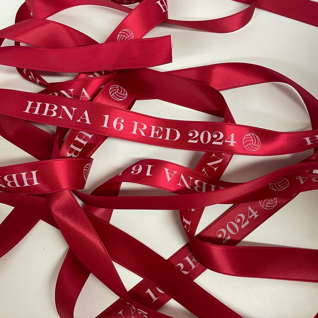 Netball Team 25mm Custom Printed Double Sided Satin Ribbon Gala Day ...