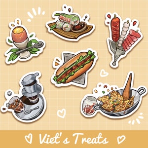 2.5" Vietnamese Street Food Die Cut Sticker Pack - Etsy