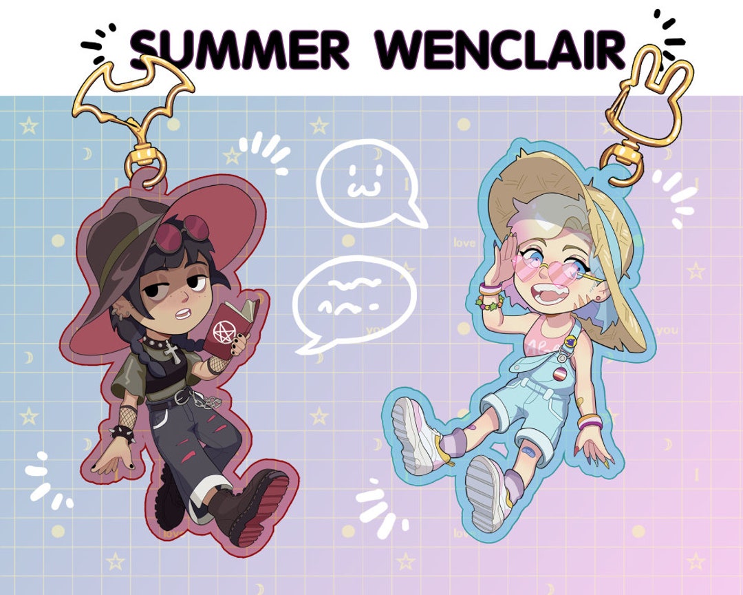 2.5" Summer Wednesday and Enid Colored Acrylic Charm Sets - Etsy