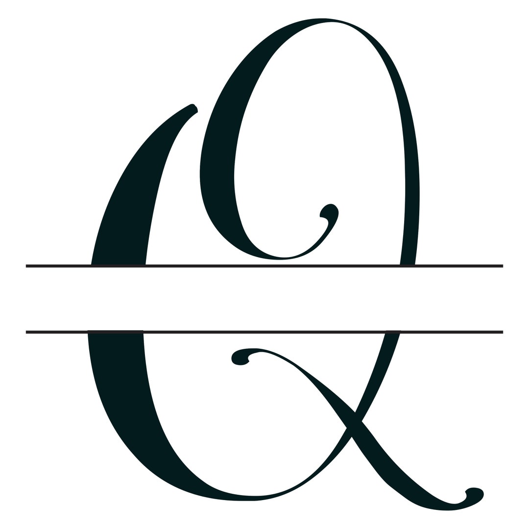 Letter Q Split Monogram | Digital File - Etsy