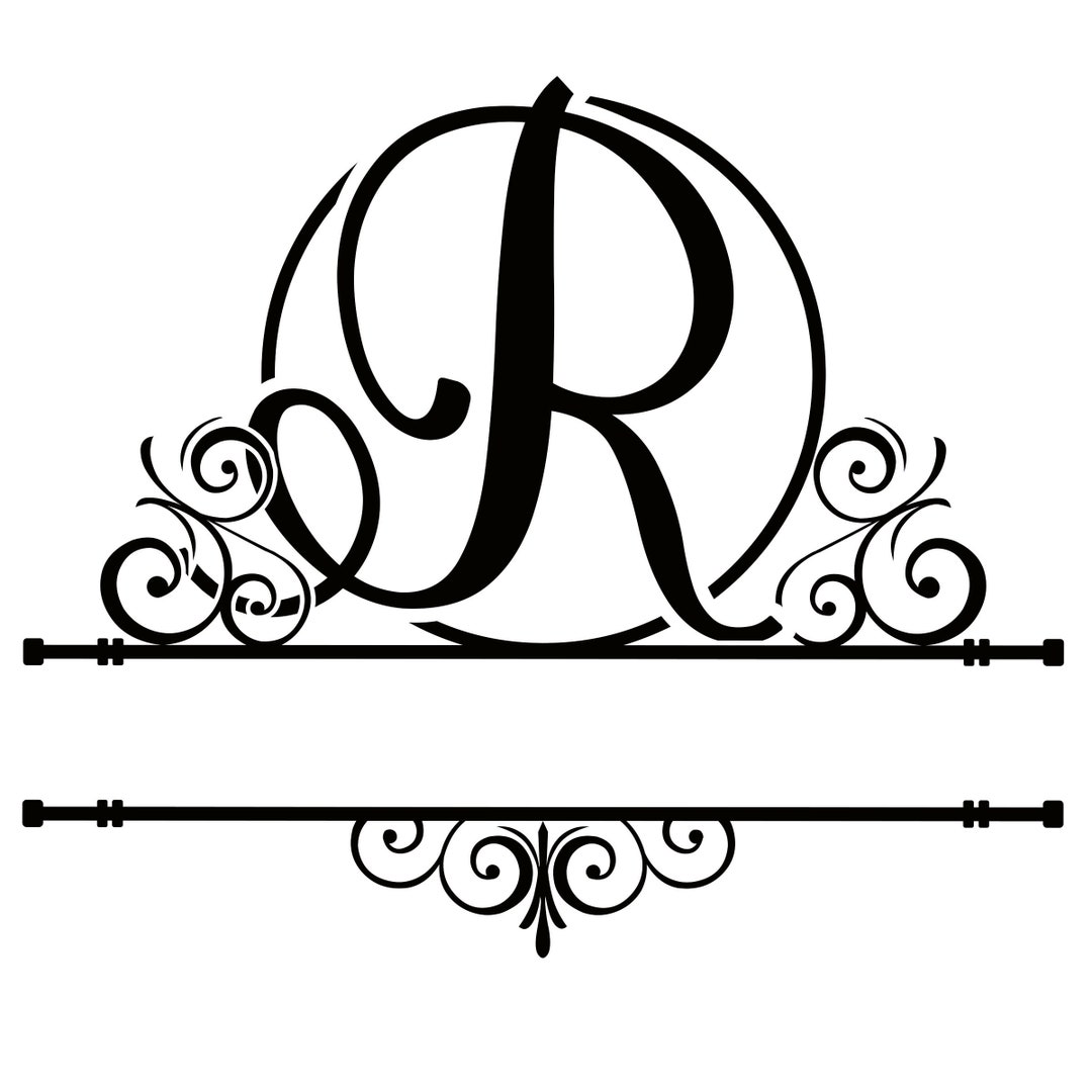 Letter R Split Monogram | Digital File - Etsy