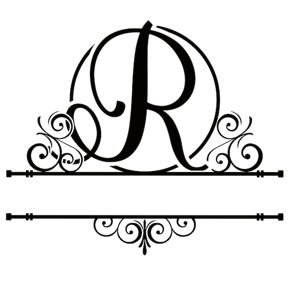 Letter R Split Monogram Digital File | Etsy
