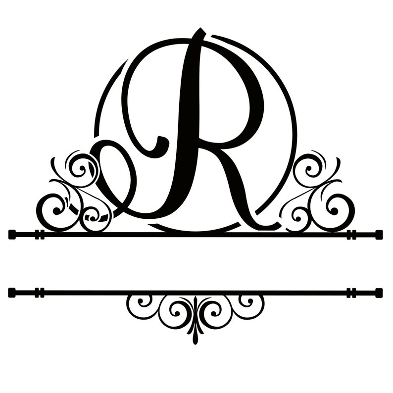 Letter R Split Monogram | Digital File - Etsy