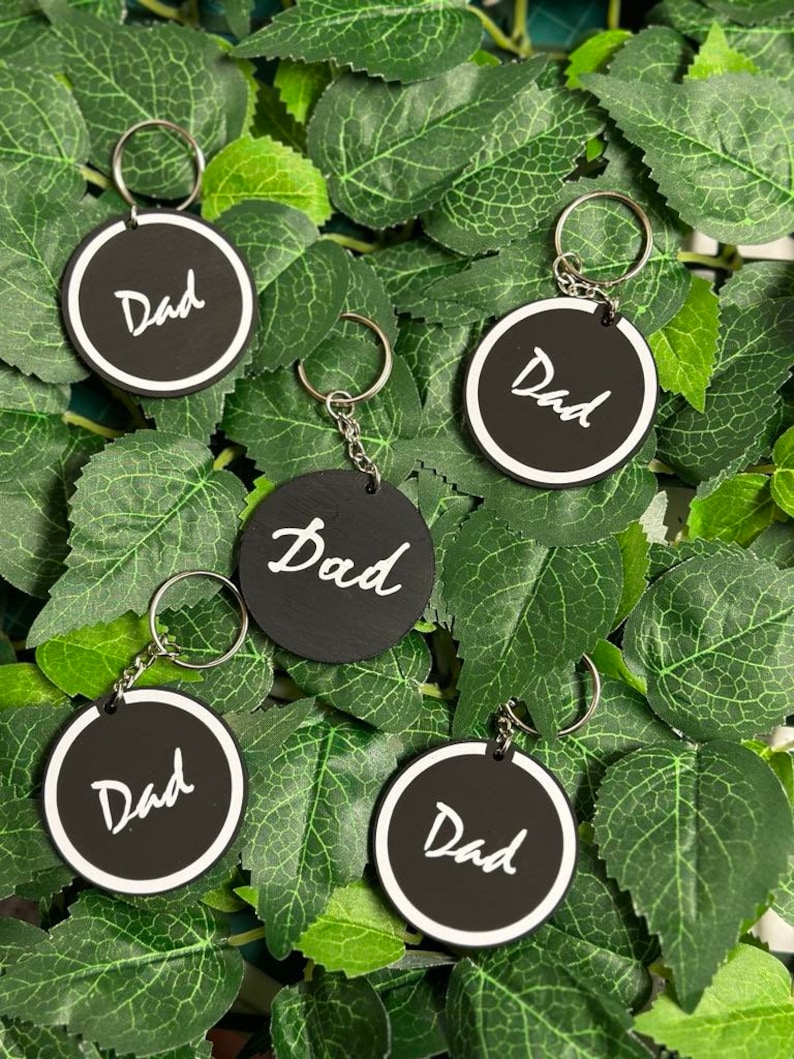 Acrylic Round Dad Keychains | Father's Day Gift Ideas | Gifts for Dads ...