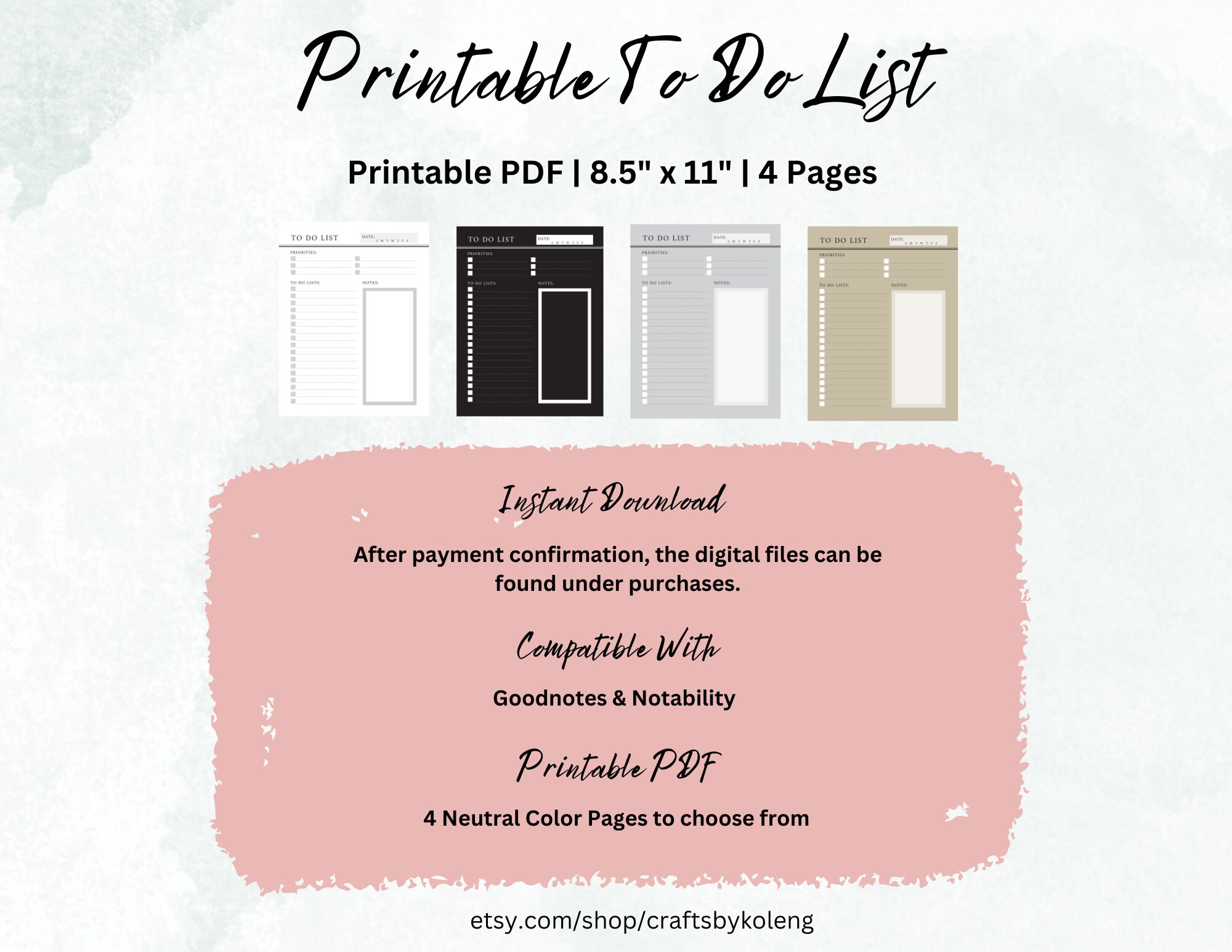 Digital & Printable Daily to Do List (neutral Colors) - Etsy