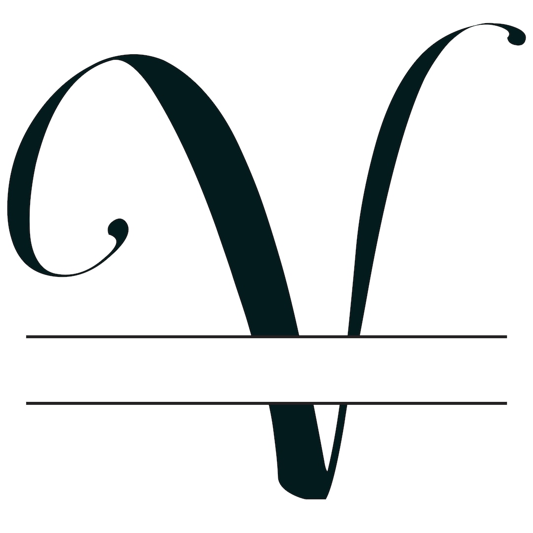 Letter V Split Monogram Digital File - Etsy