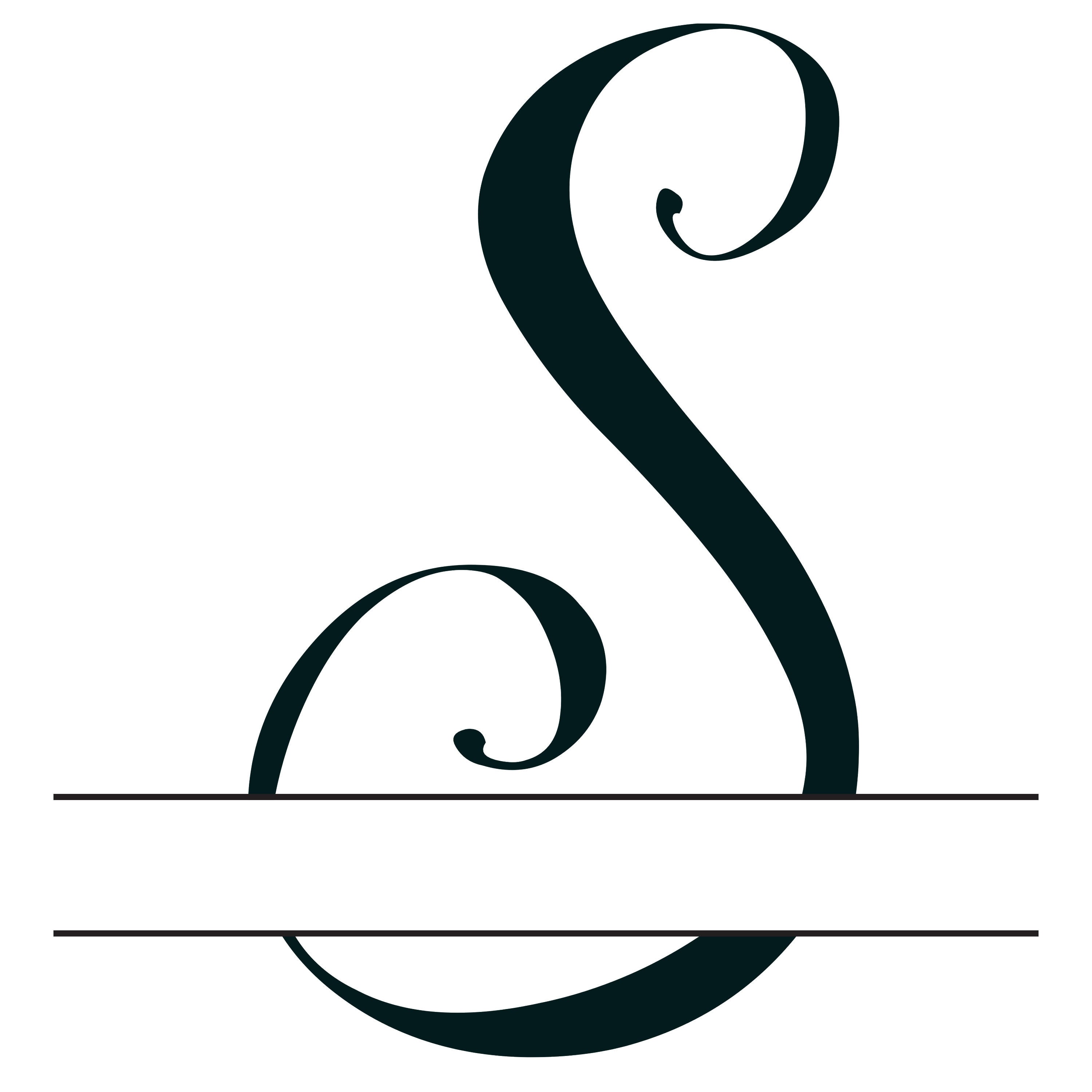 Letter S Split Monogram | Digital File - Etsy