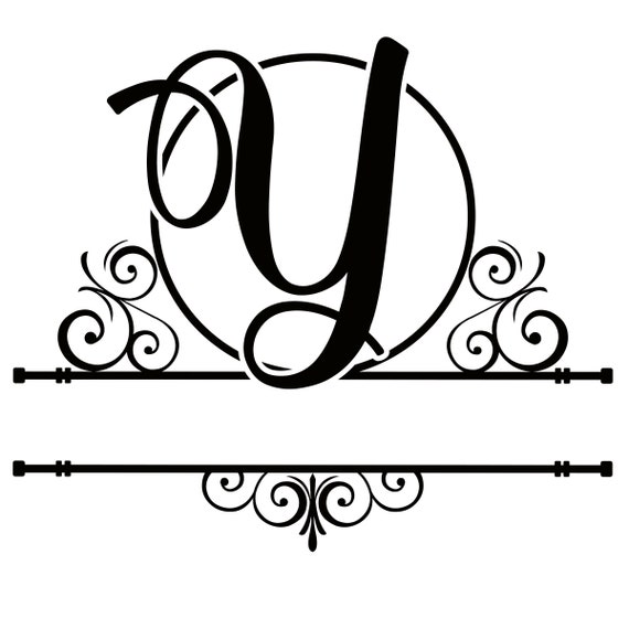 Letter Y Split Monogram Digital File | Etsy