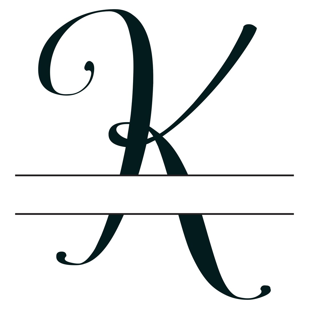 Letter K Split Monogram | Digital File - Etsy