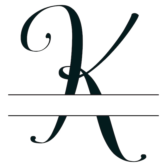 Split Letter Monogram K